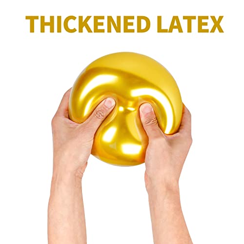 Gold Balloons,3 Different Sizes 77 Pack Metallic Gold Balloons 12 Inch,5 Inch,10 Inch Chrome Gold Balloon Arch for Birthday Valentines Baby Shower Wedding