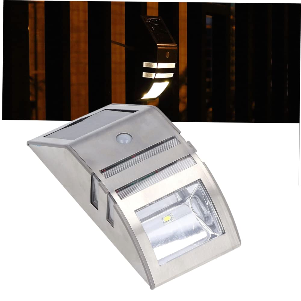 Kopokd Solar Lamp PIR Human Body Induction High Sensitivity White Light 40LM Stainless Steel Solar Light