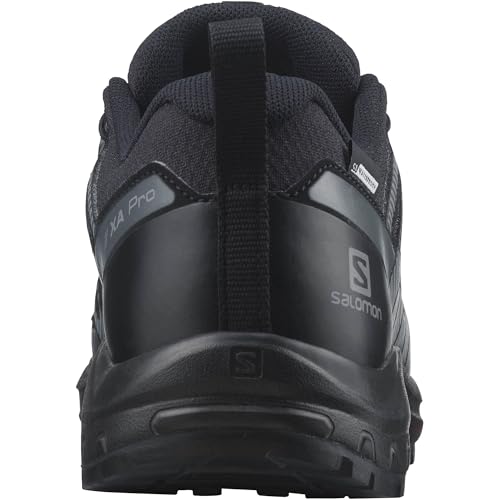 Salomon Junior XA PRO V8 CLIMASALOMON™ WATERPROOF Outdoor Shoes for Kids, Black / Black / Ebony, 2