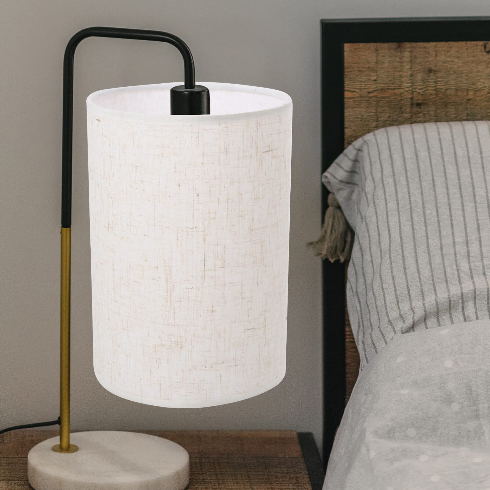 MAGICLULU 1Pcs Linen Lampshade Cylinder Linen Fabric Lamp Shade Natural Linen Lamp Shades for Table Lamp Wall Floor Light