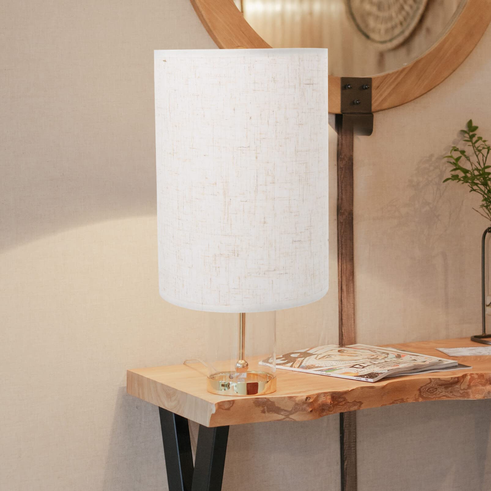 MAGICLULU 1Pcs Linen Lampshade Cylinder Linen Fabric Lamp Shade Natural Linen Lamp Shades for Table Lamp Wall Floor Light