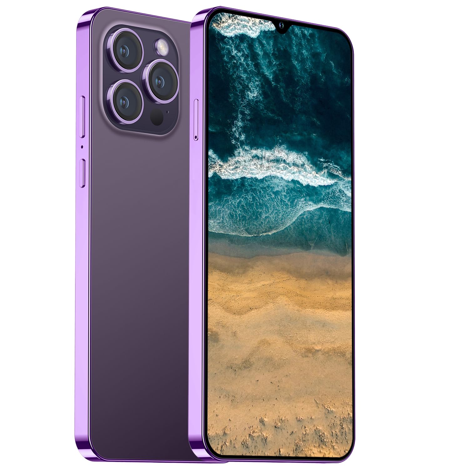 BLACKCYBER i14Ultra Max Unlocked 5G Cellphone Android Smartphone Phone, 8GB RAM, 512GB ROM 1TB Expandable, 6.8 "FHD 120Hz Screen 6000mAh Battery, Dual Sim Card, 48+13MP Camera Dual Sim Card (Purple)
