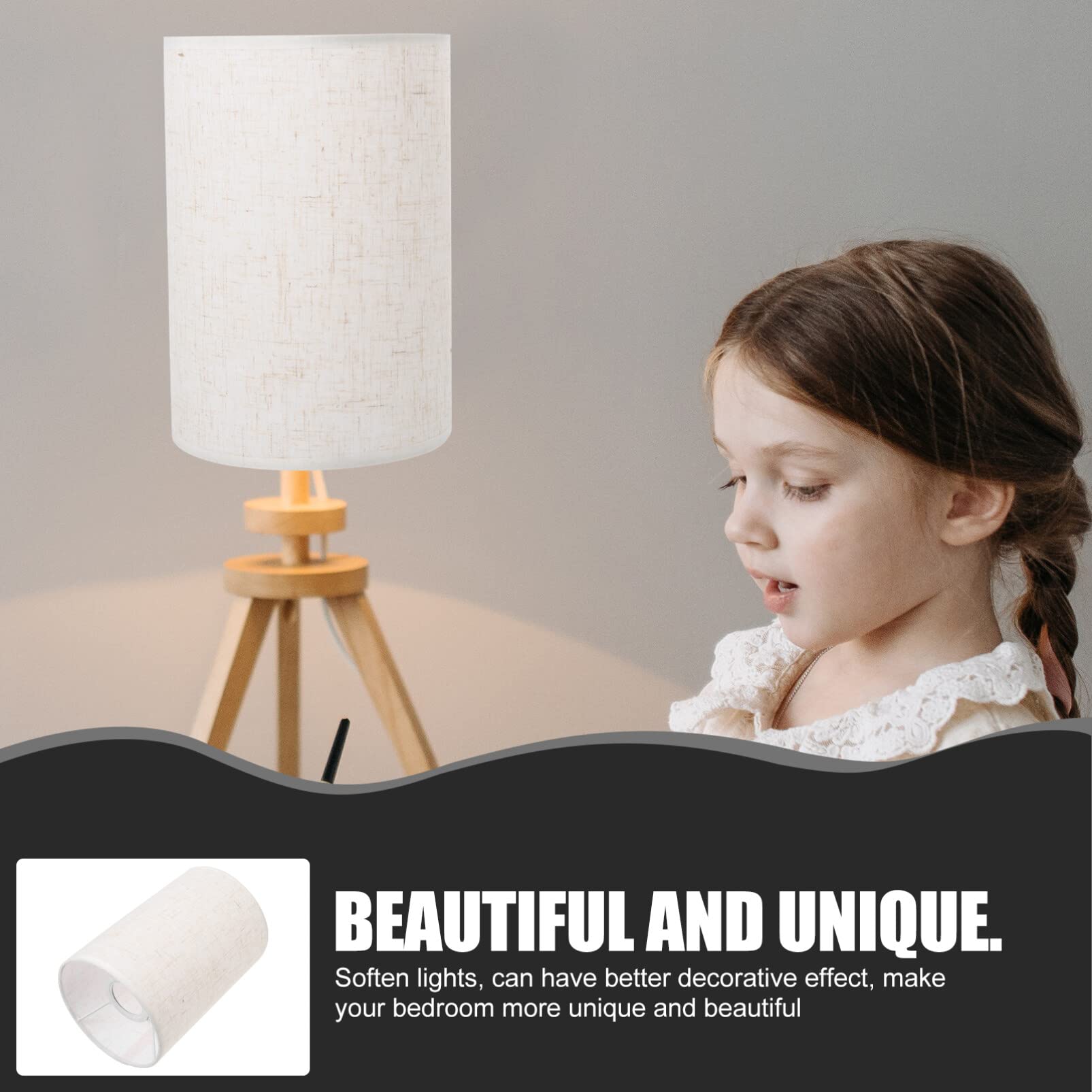 MAGICLULU 1Pcs Linen Lampshade Cylinder Linen Fabric Lamp Shade Natural Linen Lamp Shades for Table Lamp Wall Floor Light