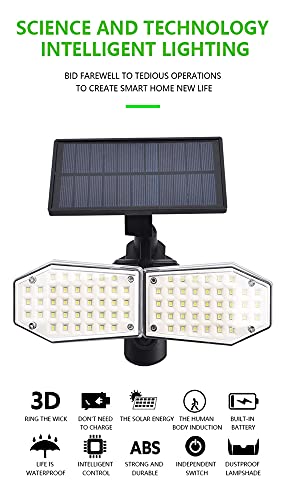Wall Lights LED Solar Light PIR Motion Sensor Wall Lamp Outdoor Waterproof Solar (Emitting Color : Integrated-78 LED) (Integrated)