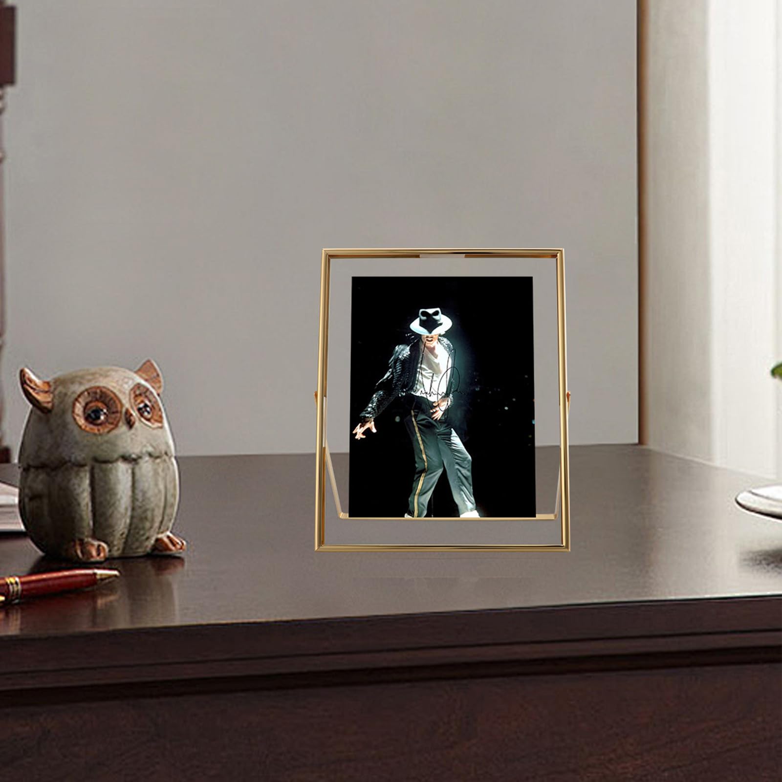 AhaGo Gold Floating Frame (8"×10", 2 Set), For Picture 7x9, 6x8, 5x7, Tabletop Shelf Photo Frames, Classy for Mother's Day, Wedding or Birthday