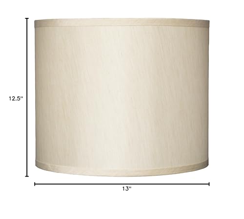 Urbanest Faux Silk Drum Lampshade, 12-inch by 12-inch by 10-inch, Cream, Spider Fitter