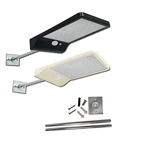 Solar Garden Lights 36 Solar Wall Lamp Outdoor LED Solar Light Waterproof PIR Motion Sensor Garden Lamp Multi-Modes,1,Black Body