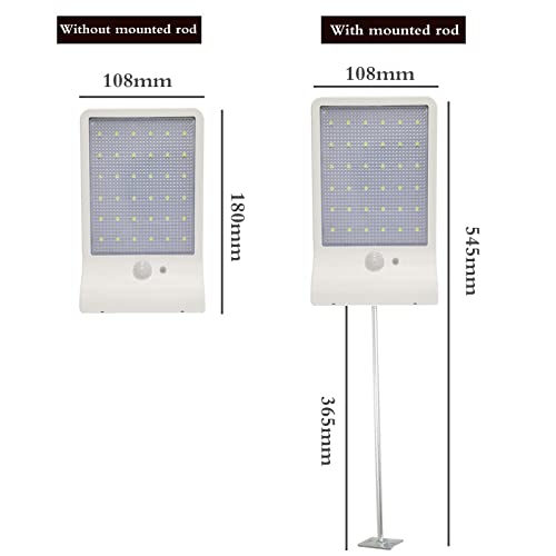 Solar Garden Lights 36 Solar Wall Lamp Outdoor LED Solar Light Waterproof PIR Motion Sensor Garden Lamp Multi-Modes,1,Black Body