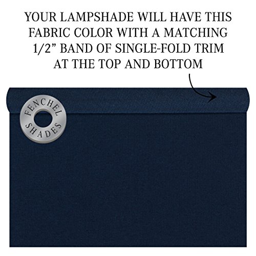 FenchelShades.com Lampshade 5" Top Diameter x 9" Bottom Diameter x 7" Slant Height with Clip-On Attachment for Standard Edison-Style Lightbulb (Linen Navy Blue)