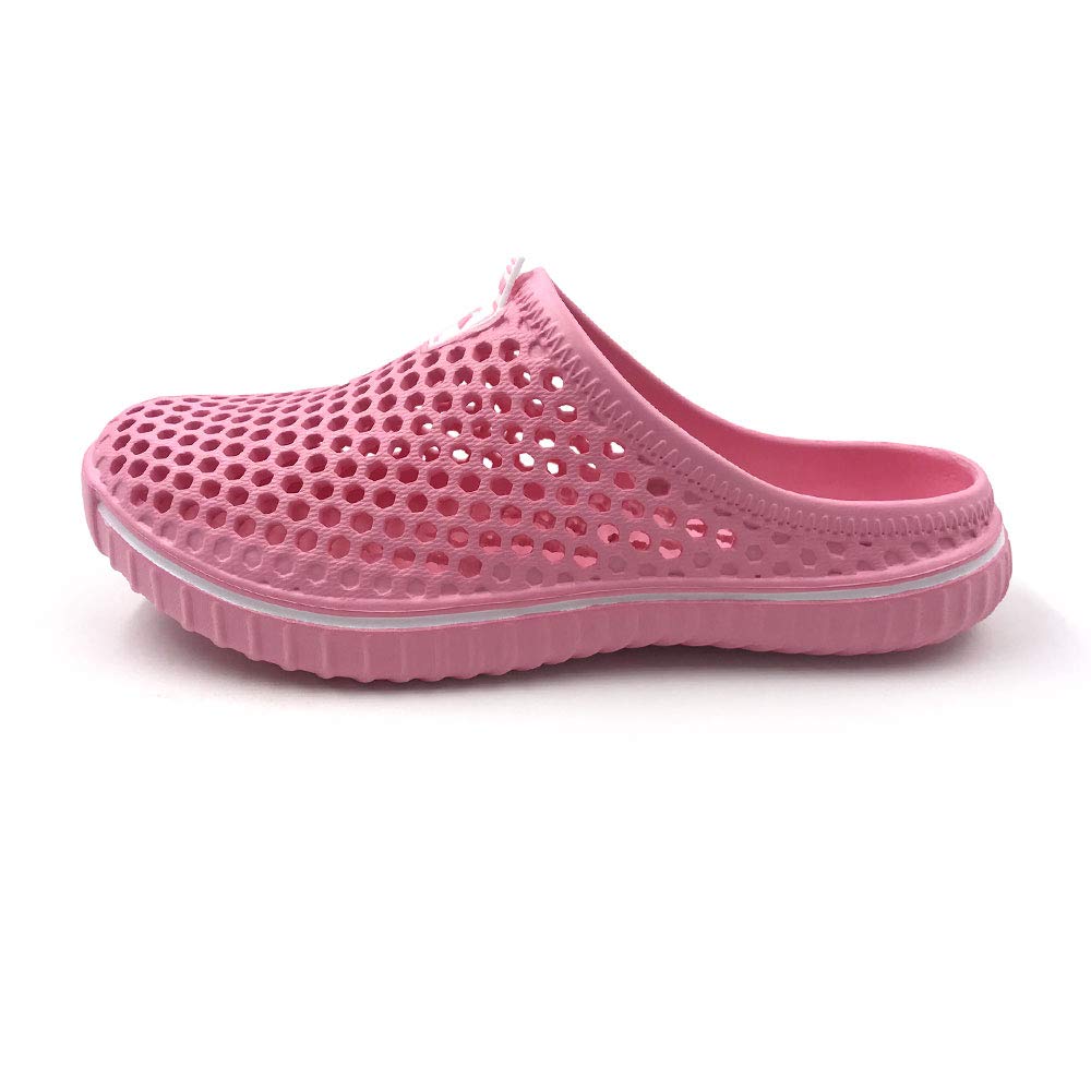 Amoji Garden Clogs Shoes Shower Sandals Yard Beach Plastic Rubber Summer 1702 Pink 8 Womenn/6 Men