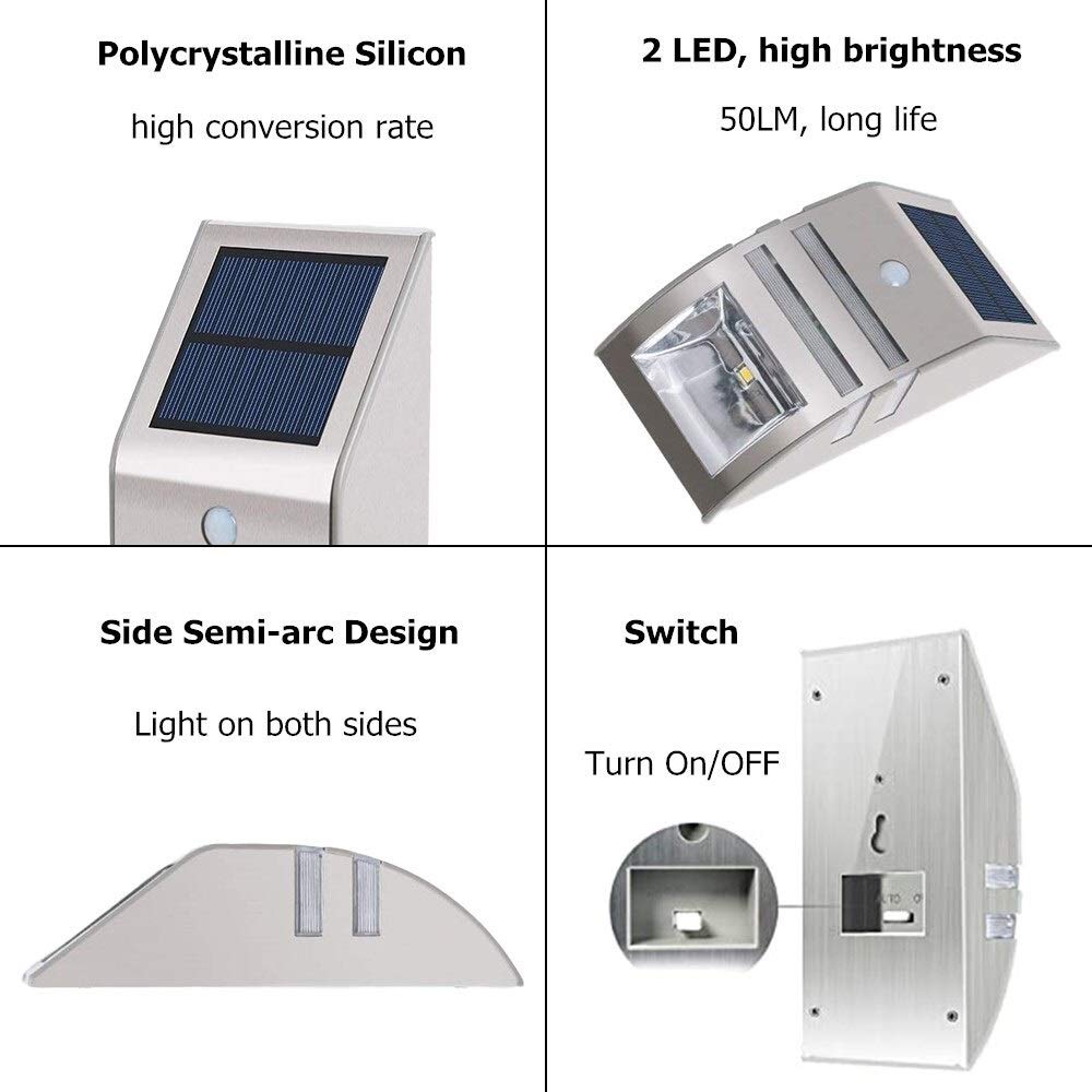 DHAEY LED Solar Sensor Lamp PIR Motion Solar Light Garden Yard Outdoor Wall Pathway Balcony Porch Security Light Luopan Tracking Lighting (Color : Warm White)