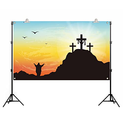 He is Risen Backdrop He is Risen Banner He is Risen Decor Resurrection of Jesus Wall Tapestry He is Risen Easter Decoration and Supplies for Home