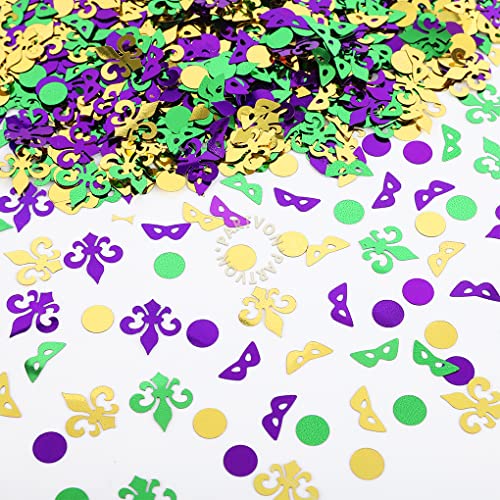 Mardi Gras Party Decoration Confetti | Masquerade Fleur De Lis Party Supplies Centerpiece | Mardi Gras Birthday New Orleans Carnival Theme Party Sequins Table Decor Party Sprinkles Decorations
