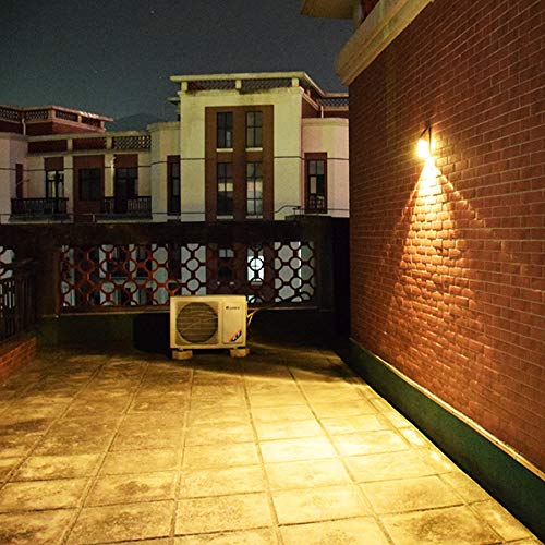 DHAEY LED Solar Sensor Lamp PIR Motion Solar Light Garden Yard Outdoor Wall Pathway Balcony Porch Security Light Luopan Tracking Lighting (Color : Warm White)