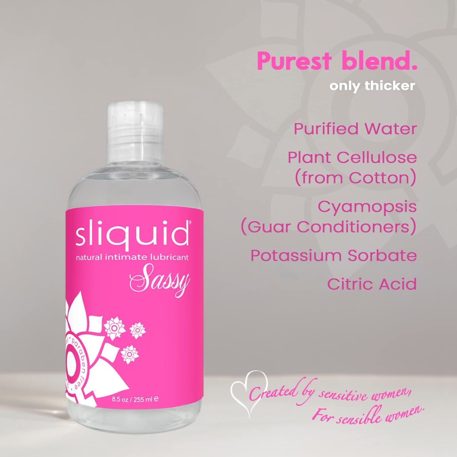 Sliquid Naturals Water-Based Lube for Women/Men/Couples - Sliquid H2O 8.5 Oz and Sliquid Sassy 8.5 Oz Personal Lubricant Set, Non-Staining, Unscented, Unflavored (2 Piece Set)