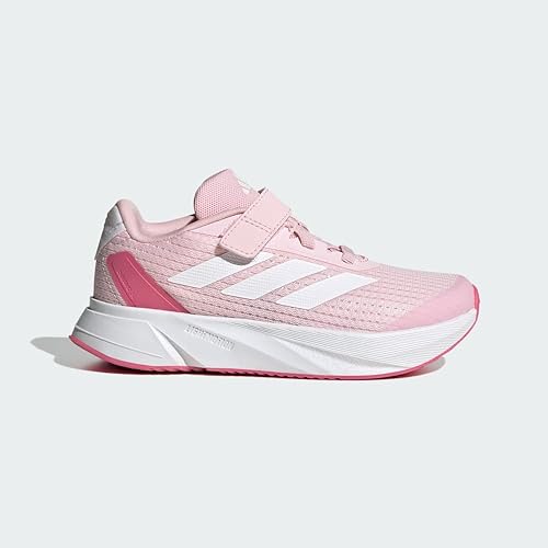 adidas Duramo SL Elastic Lace Sneaker, Clear Pink/White/Pink Fusion, 2.5 US Unisex Little Kid