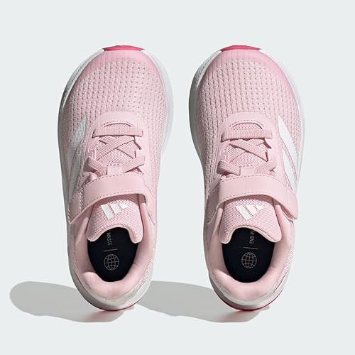 adidas Duramo SL Elastic Lace Sneaker, Clear Pink/White/Pink Fusion, 2.5 US Unisex Little Kid