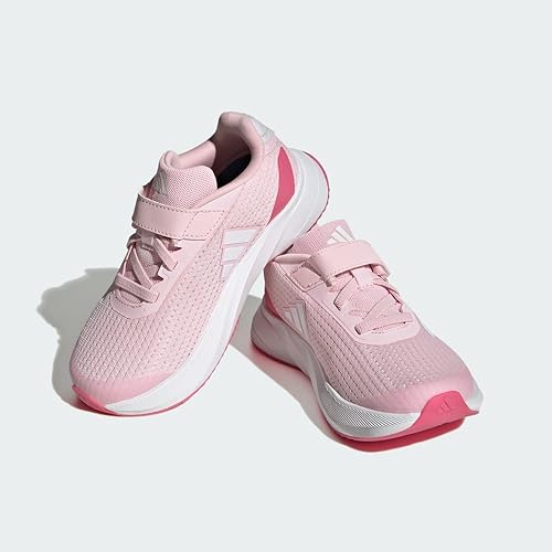 adidas Duramo SL Elastic Lace Sneaker, Clear Pink/White/Pink Fusion, 2.5 US Unisex Little Kid