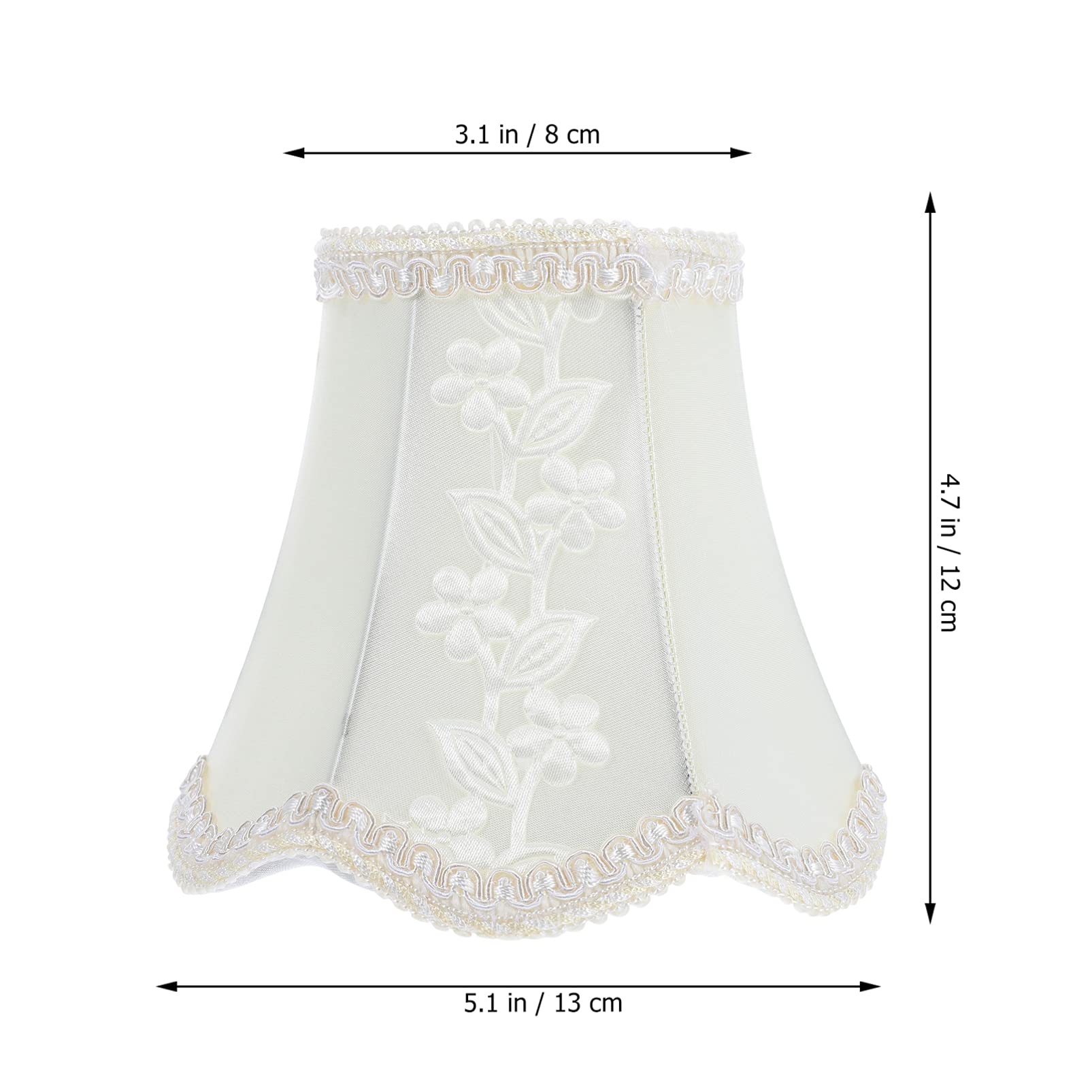 Uonlytech Table Lamp Shade Floor Lamp Pendant Light Shade, 1Pc Clip Bulb Lace Lampshade Cloth Lamp Shades for Table Lamps Wall Scones Floor Lamp Floral Lamp Shade White Chandelier