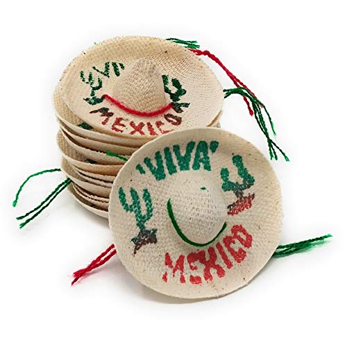 Mini Mexican Sombrero Hats 12 Pack ā Mexican Fiesta Decorations ā Cinco de Mayo Tabletop Party Supplies