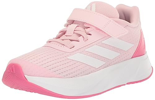 adidas Duramo SL Elastic Lace Sneaker, Clear Pink/White/Pink Fusion, 2.5 US Unisex Little Kid