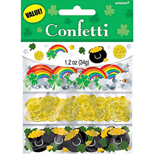 Amscan 369142 St. Patrick's Day Value Confetti, 1.2 oz, Multicolor