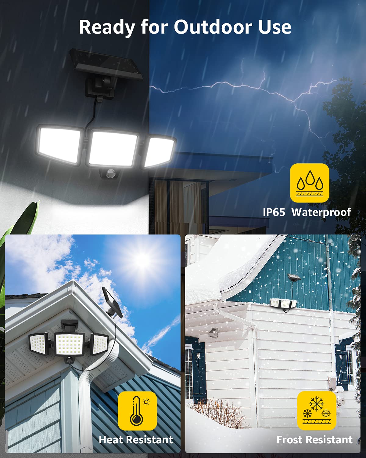 Lepro 2 Pack WL5000 LE Solar Flood Lights Outdoor Motion Activated Security Lights & Dusk to Dawn Area Light with Photocell