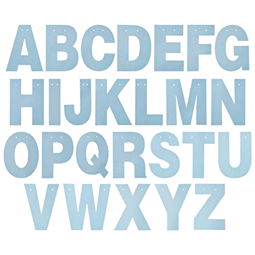 Blue Glitter Custom Banner Kit with 3x Letters Set, 2x Numbers 0-9, 10 Hearts, 10 Stars, DIY Pennant Garland for Birthday Party Decorations, Wedding Supplies (125 Pcs)