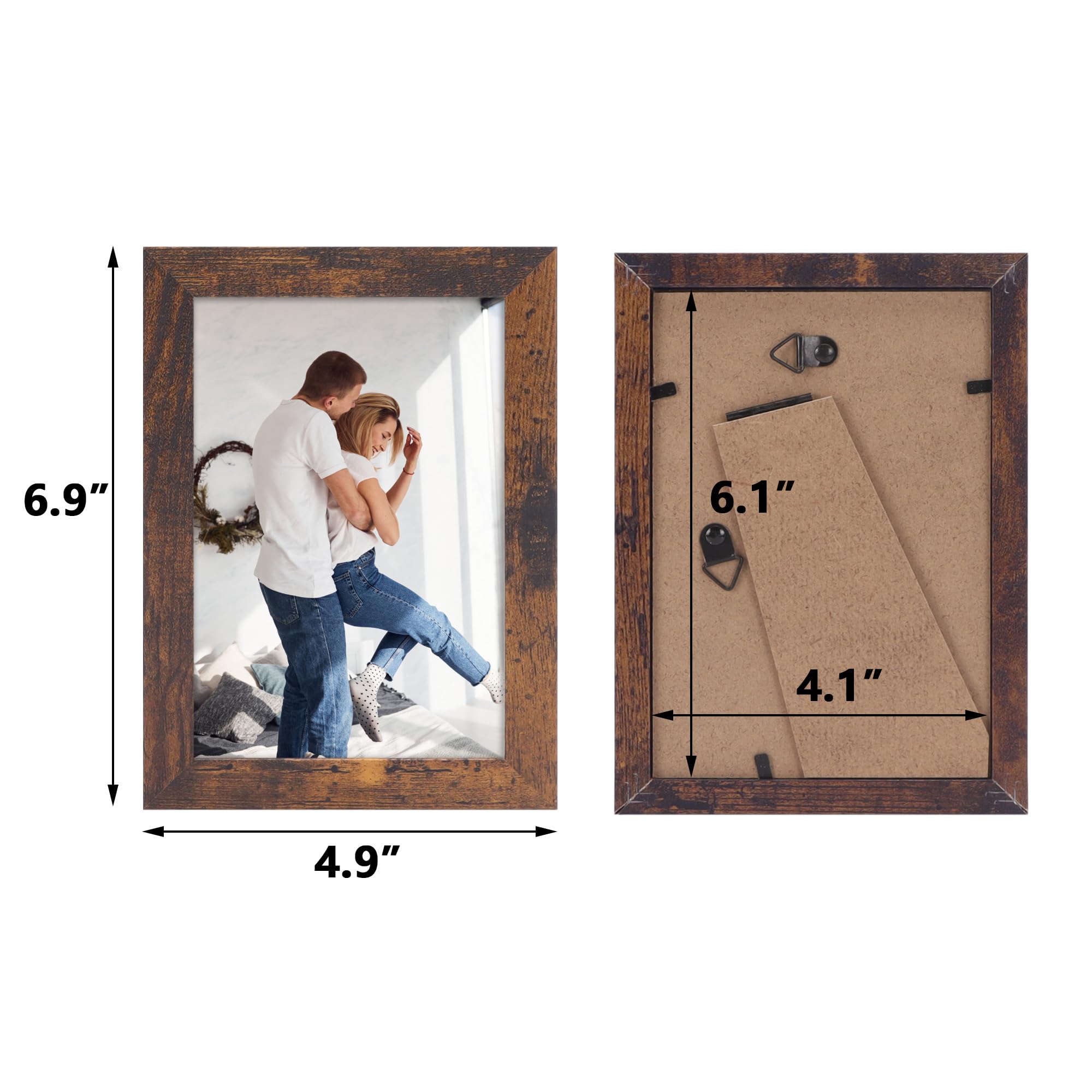 Edenseelake 4x6 Picture Frame Set of 15, Rustic Brown Wood Photo Frame 4 by 6 for Wall or Tabletop Display