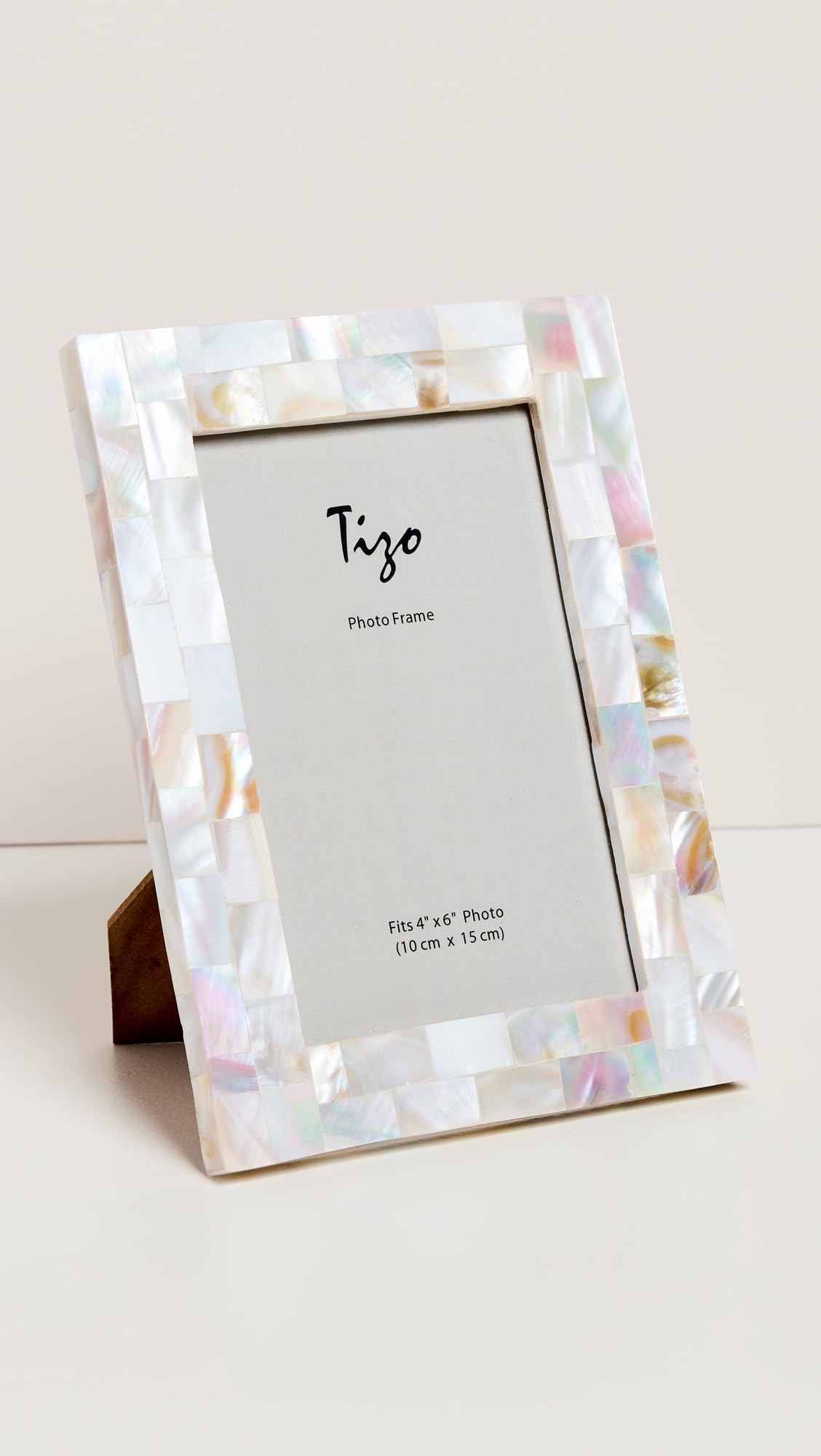 Tizo Design Women's Photo Frame 4x6, Mother of Pearl White, One Size