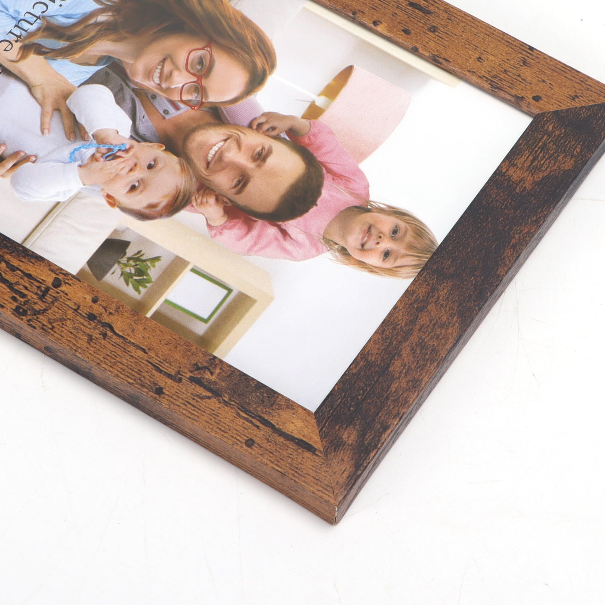Edenseelake 4x6 Picture Frame Set of 15, Rustic Brown Wood Photo Frame 4 by 6 for Wall or Tabletop Display