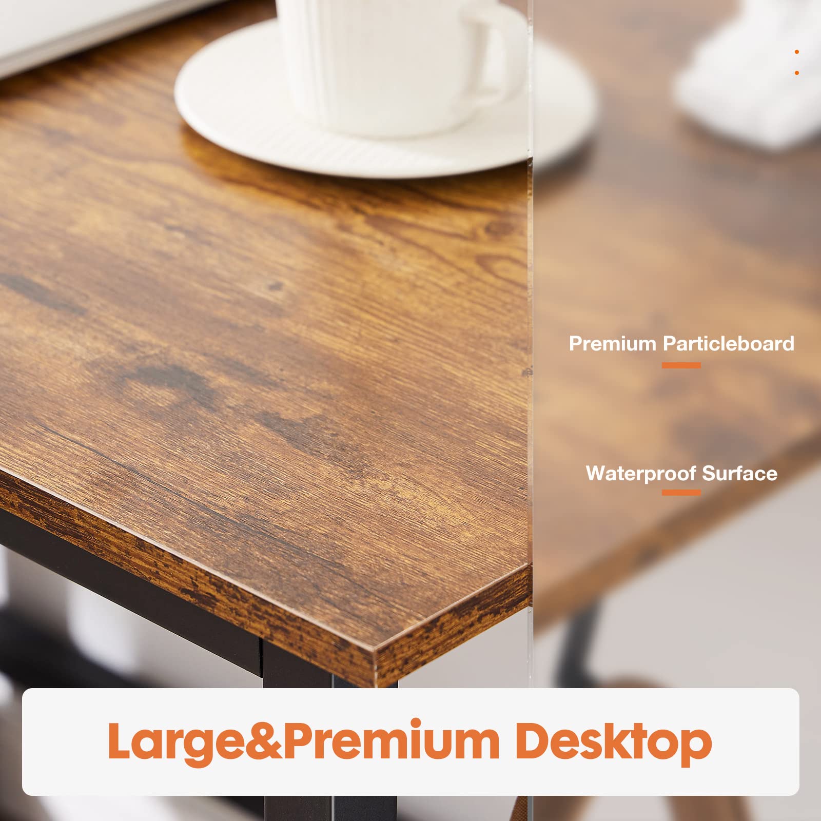 Computer Desk with Drawer Home Office Desks 48 Inch Writing Desk Work Desk PC Table Study Desk with 2 Tiers Drawers Storage Shelf Headphone Hook, Modern Simple Style Laptop Desk for Bedroom, Gaming