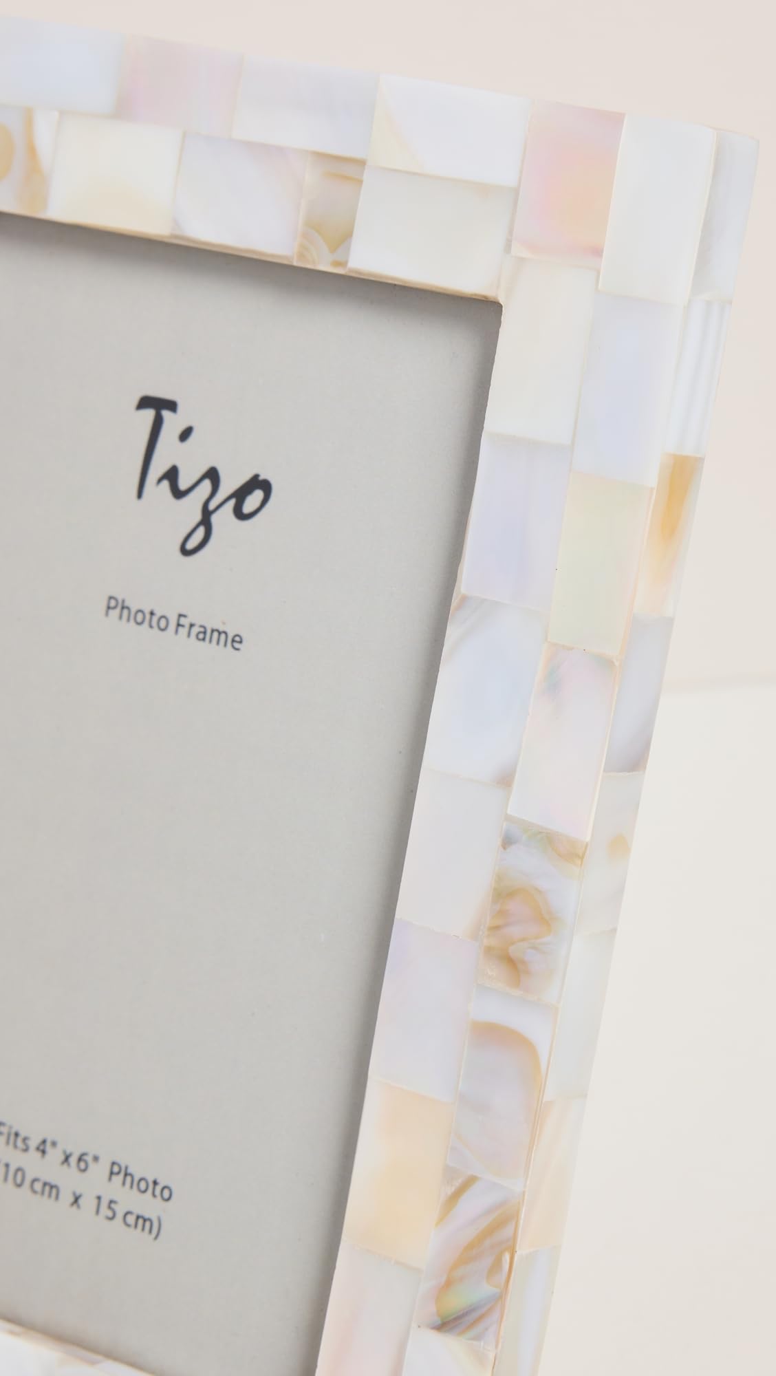 Tizo Design Women's Photo Frame 4x6, Mother of Pearl White, One Size