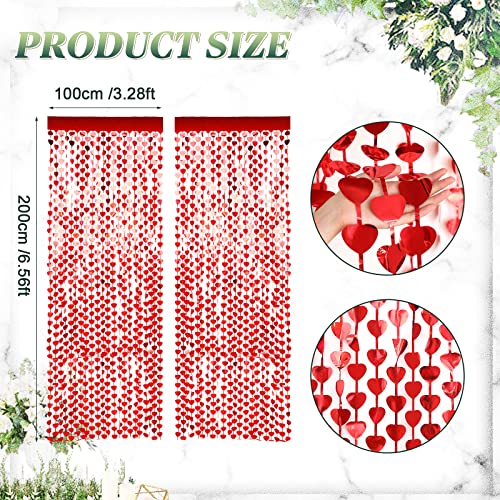 Breling 6 Pieces Burlap Happy Anniversary Banner Party Bunting Garland Decorations Wedding Decoration Supplies Hanging Red Heart Streamer with LED Lights, M