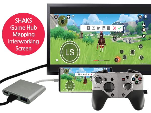 SHAKS S5i Big Handle Wireless Gamepad Controller for Android, Windows, iOS and Supporting X-Cloud, Stadia, Geforce - Portable Mobile Game Controller, Powered by Qualcomm