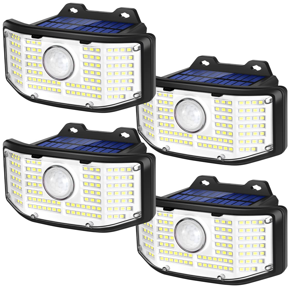 TWINSLUXES Solar Outdoor Lights, 3 Lighting Modes Solar Motion Sensor Security Lights, Solar Flood Lights 270°Wide Angle, IP65 Solar Wall Lights,Suitable for Front Door, Yard, Garage, Deck 4 Pack