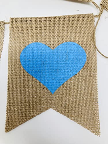 Shimmer Anna Shine BABY BOY Burlap Banner for Baby Shower Decorations and Gender Reveal Party (Blue)