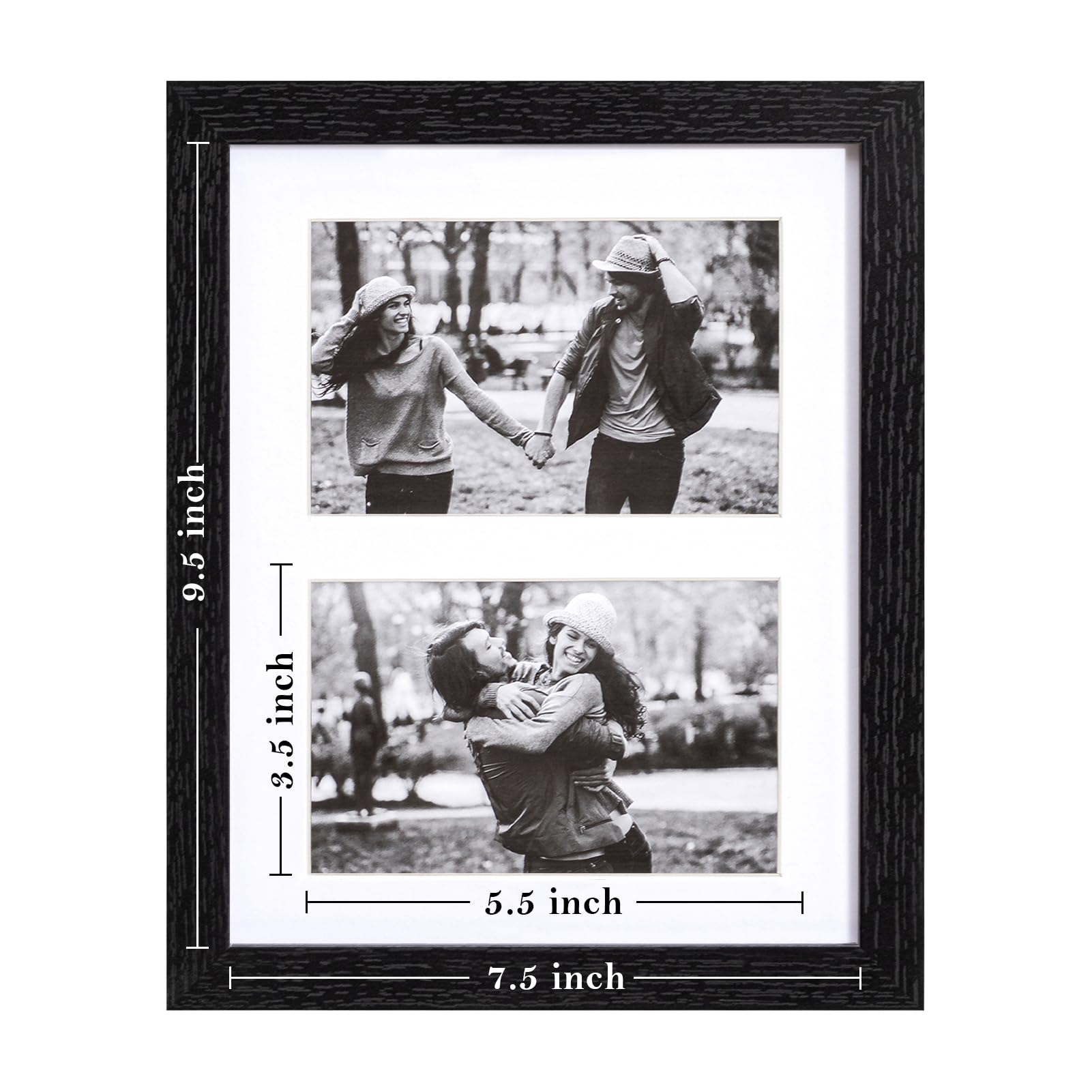 eletecpro 8x10 Collage Picture Frame with 1 Mat Display 2Pcs 4x6 Double Photos or 1Pc 8x10 Picture without Mat Picture Frames Collage Wall Decor Wall & Tabletop Photo Frame with Stand