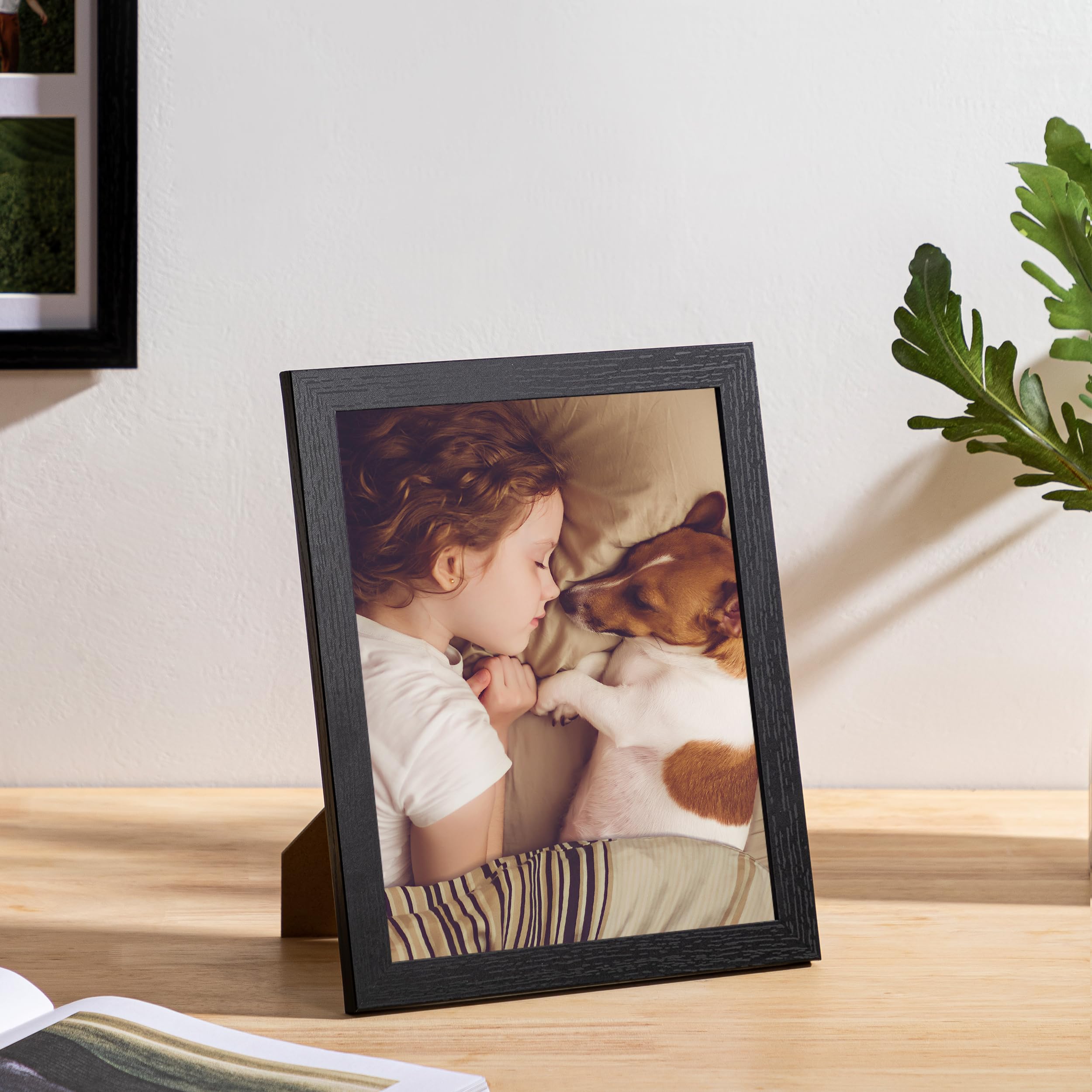 eletecpro 8x10 Collage Picture Frame with 1 Mat Display 2Pcs 4x6 Double Photos or 1Pc 8x10 Picture without Mat Picture Frames Collage Wall Decor Wall & Tabletop Photo Frame with Stand