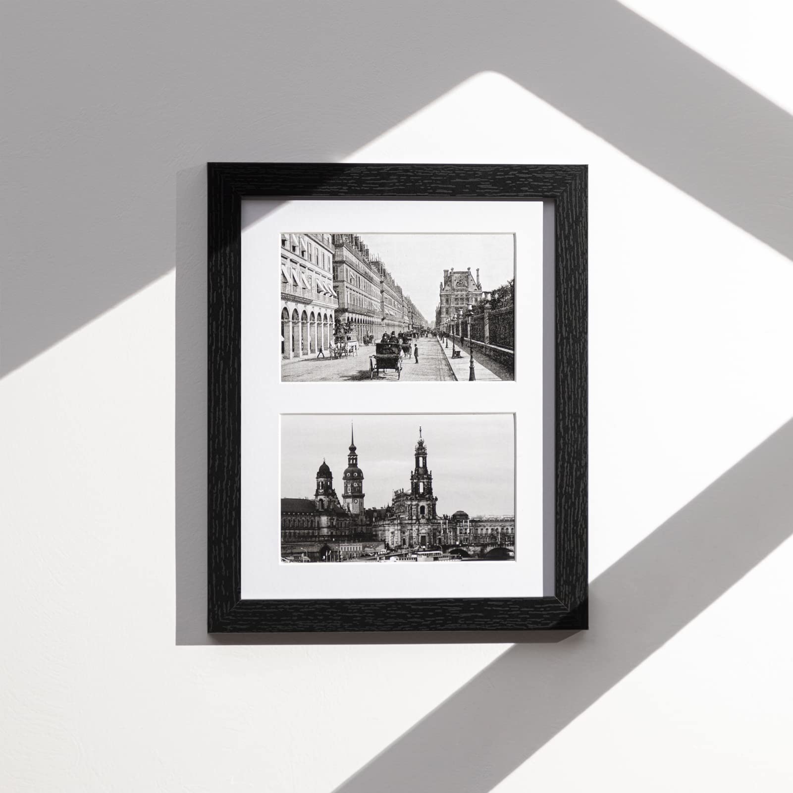 eletecpro 8x10 Collage Picture Frame with 1 Mat Display 2Pcs 4x6 Double Photos or 1Pc 8x10 Picture without Mat Picture Frames Collage Wall Decor Wall & Tabletop Photo Frame with Stand