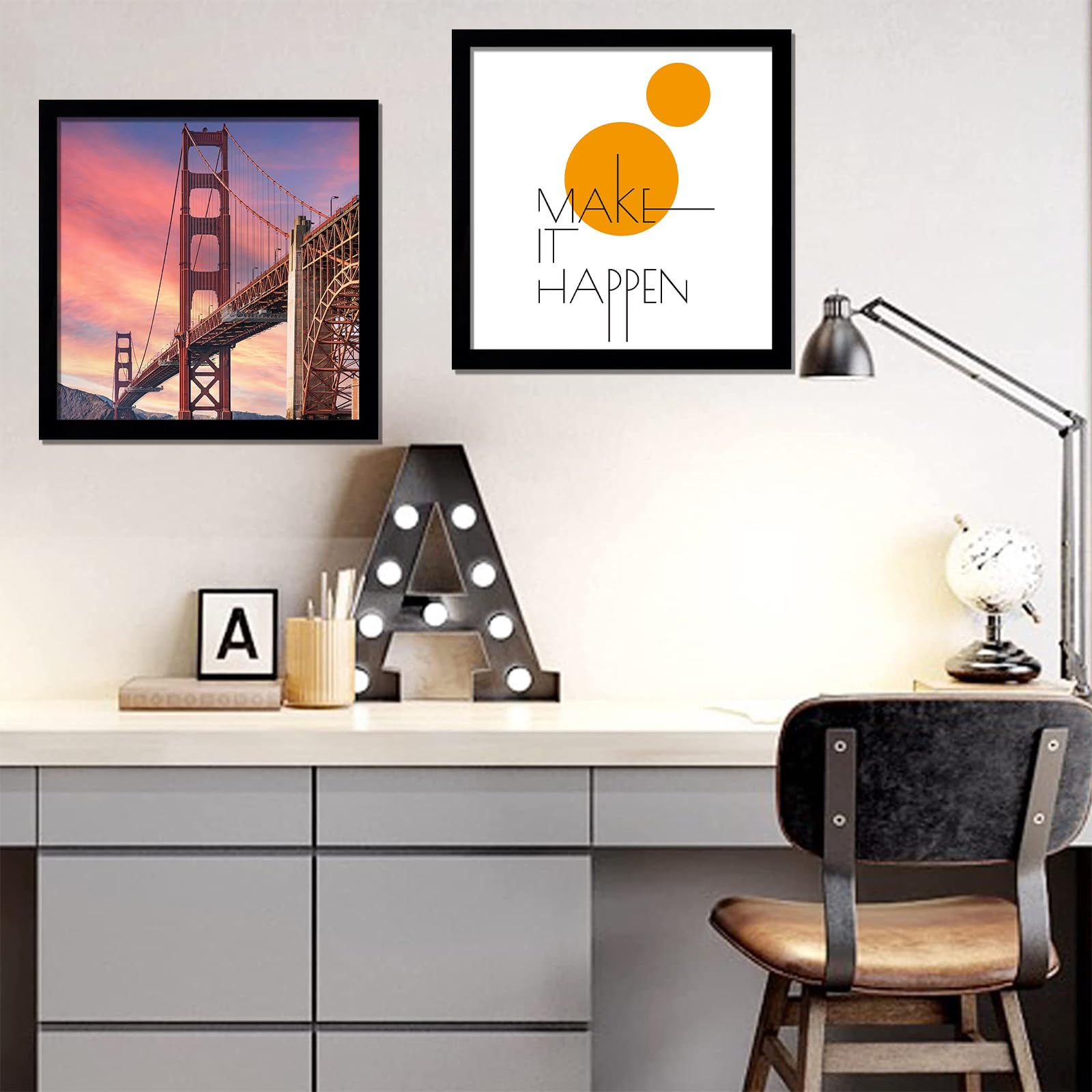 ijuerybai Black 8x8 Picture Frame Set of 3, High Transparent Frame for 8 By 8 Square Photo Collage Canvas Poster Size Wall Mount and Tabletop Horizontally Vertically (Black, 8 x 8 inches)