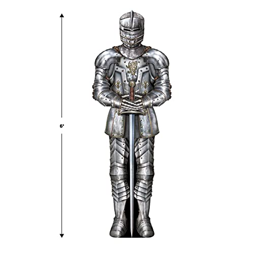 Beistle Jointed Suit of Armor 2 Piece, 6', Silver