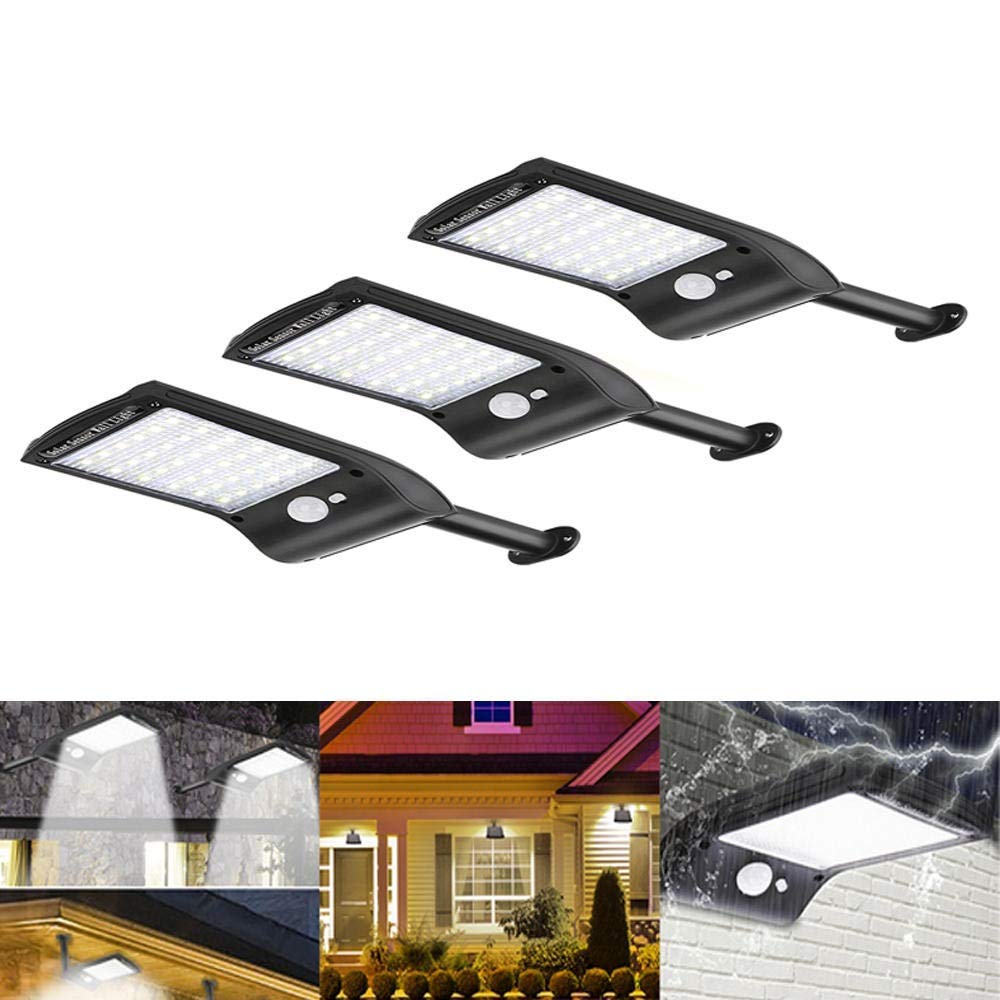 36 LED 3pcs Solar Powered PIR Motion Sensor Waterproof Street Light Wall Lamp for Outdoor Garden Solar Lights