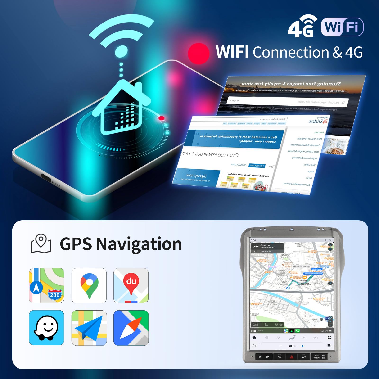 Qualcomm Car Radio for Ford F250 F350 F450 2013 2014 2015 2016 SYNC2 Stereo Android 13 Replacement Carplay Android Auto Upgrade 12.1 Inch 2K IPS Touch Screen Tesla Style Navigation Multimedia Play