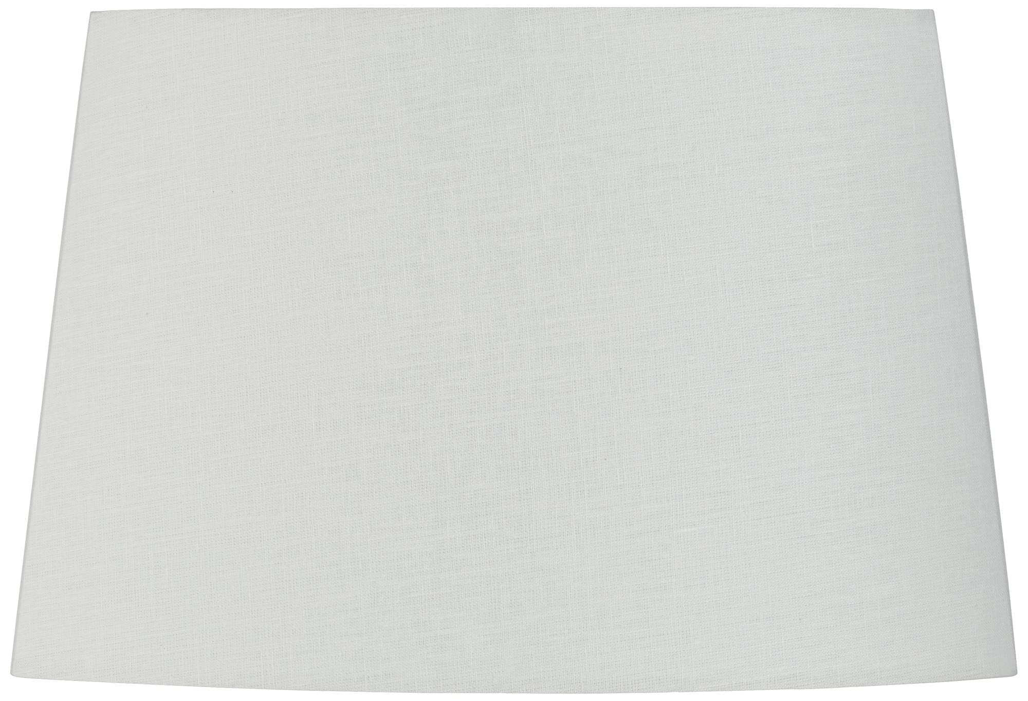 Set of 2 Hardback Oval Lamp Shades White Medium 12.5" Wide x 10" Deep at Top and 15" Wide x11" Deep at Bottom and 10" High Spider with Replacement Harp and Finial Fitting - Springcrest