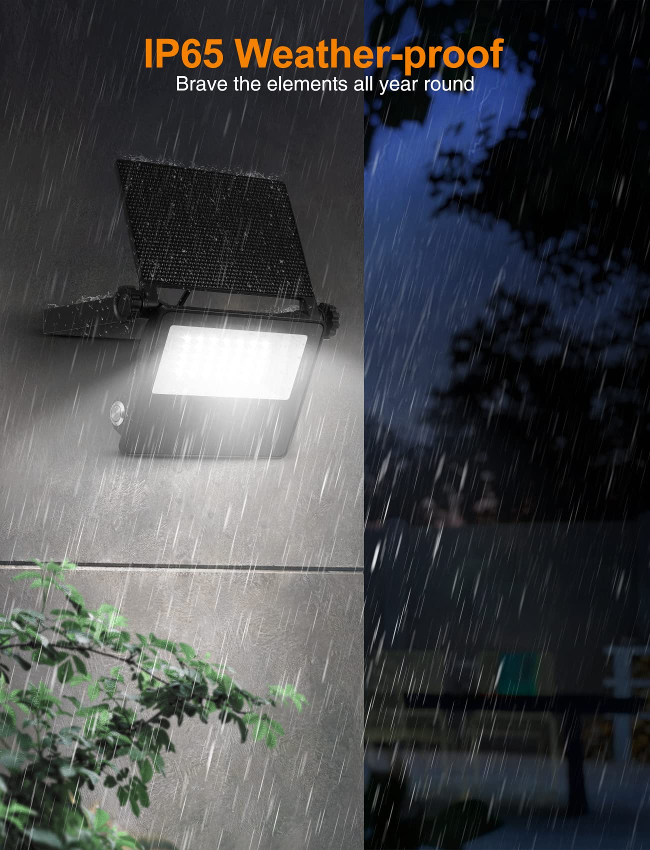 LemonBest Solar Outdoor Lights - Motion Sensor Outdoor Lights IP65 Waterproof Flood Light Wireless 6500K Super Bright Security Lights for Garage Yard Entryways Patio Garden (1 Pack)