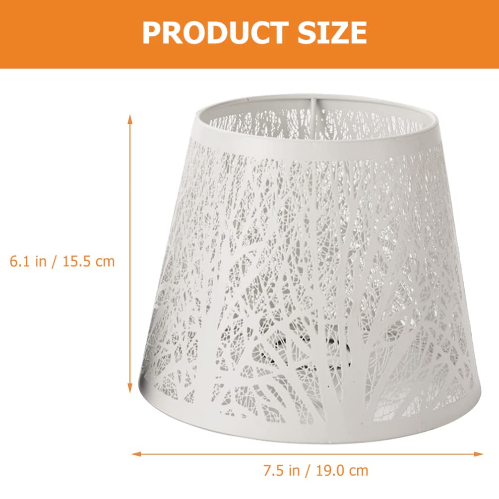 SHERCHPRY Lamp Shades E27 Hollow Tree Shadow Light Cover, Modern Lamp Shade, Replacement Metal Lampshade for Table Lamps and Floor Light, White Lamp Shade