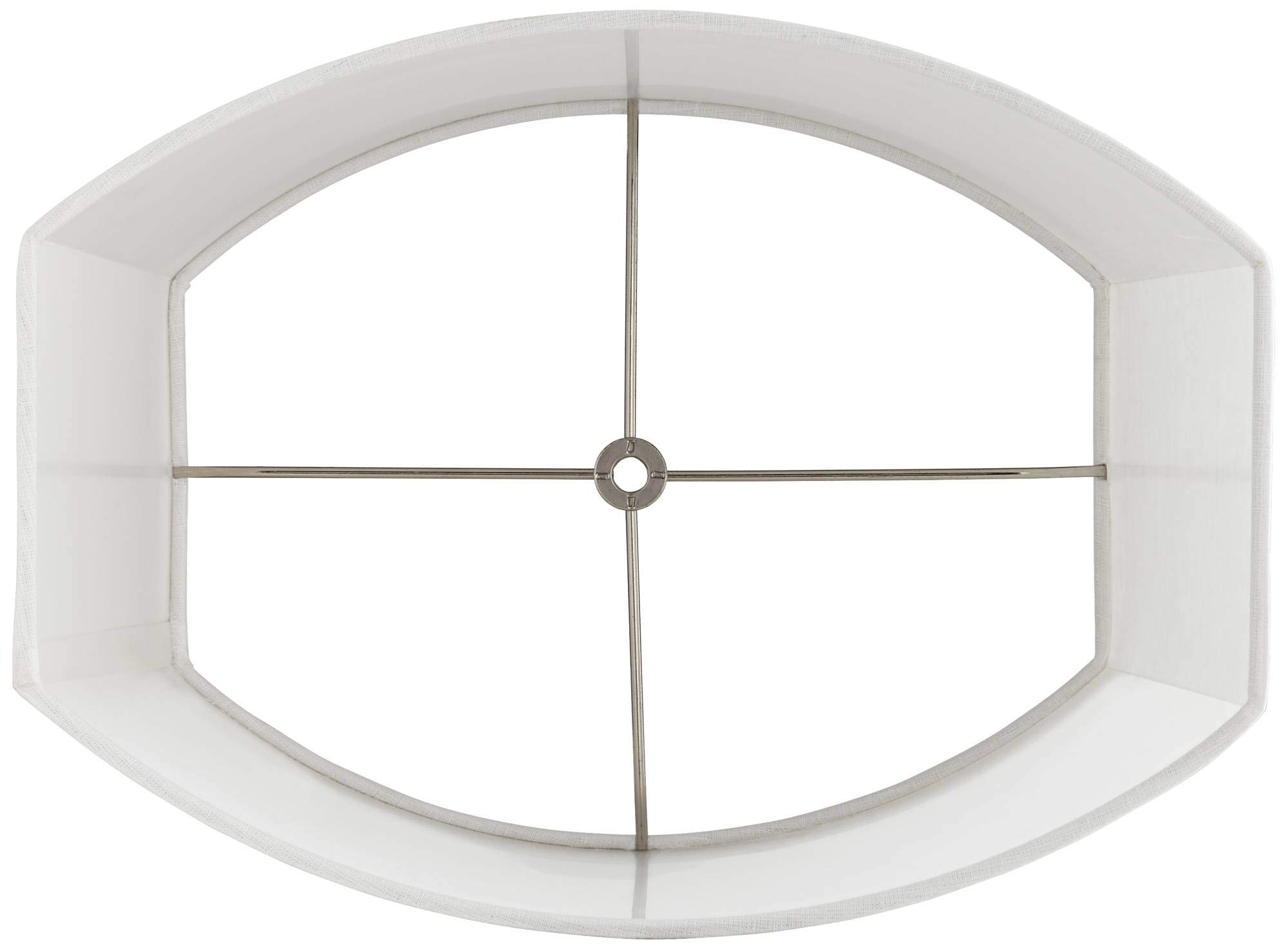 Set of 2 Hardback Oval Lamp Shades White Medium 12.5" Wide x 10" Deep at Top and 15" Wide x11" Deep at Bottom and 10" High Spider with Replacement Harp and Finial Fitting - Springcrest