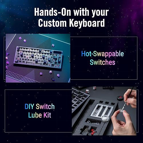 ASUS ROG Azoth 75% Wireless DIY Custom Gaming Keyboard, OLED Display, Three-Layer Dampening, Hot-Swappable ROG NX Red Switches & Keyboard Stabilizers, PBT Keycaps, RGB-Black (Renewed)