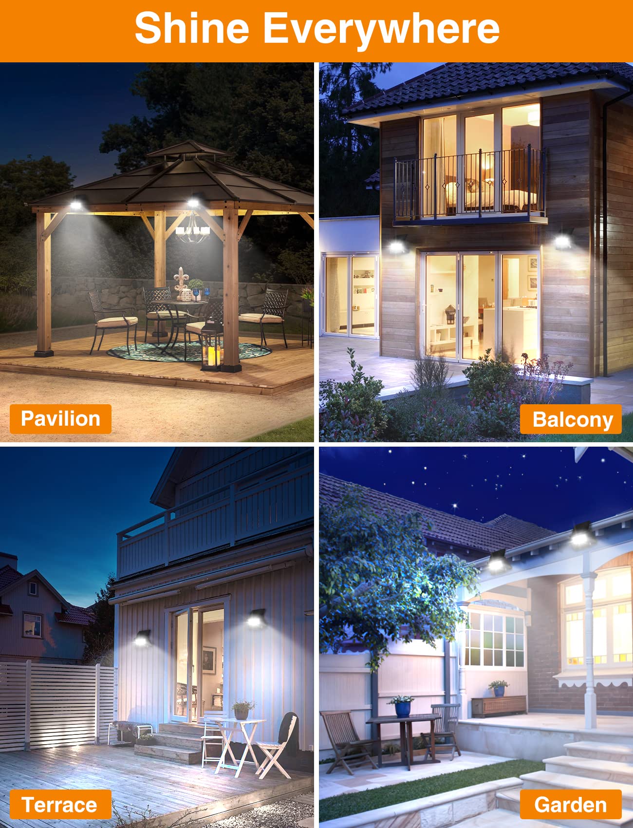 LemonBest Solar Outdoor Lights - Motion Sensor Outdoor Lights IP65 Waterproof Flood Light Wireless 6500K Super Bright Security Lights for Garage Yard Entryways Patio Garden (1 Pack)